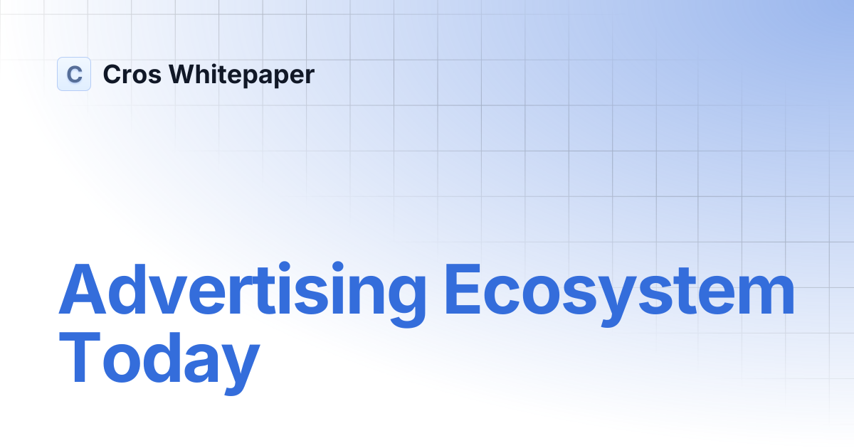 Advertising Ecosystem Today | Cros Whitepaper